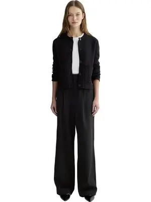 Everlane Draper Pleated Wide Leg Pant Black | 30" Inseam